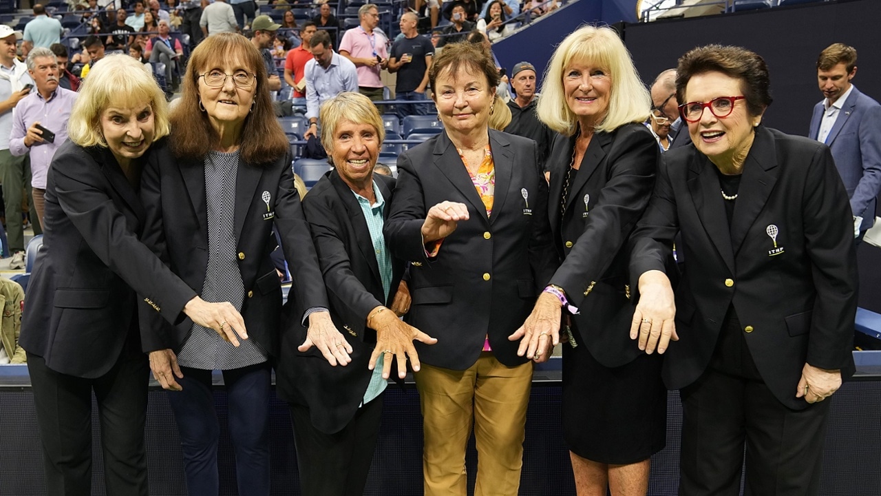 Photos: Original Nine presented with Hall of Fame rings at 2021 US Open ...