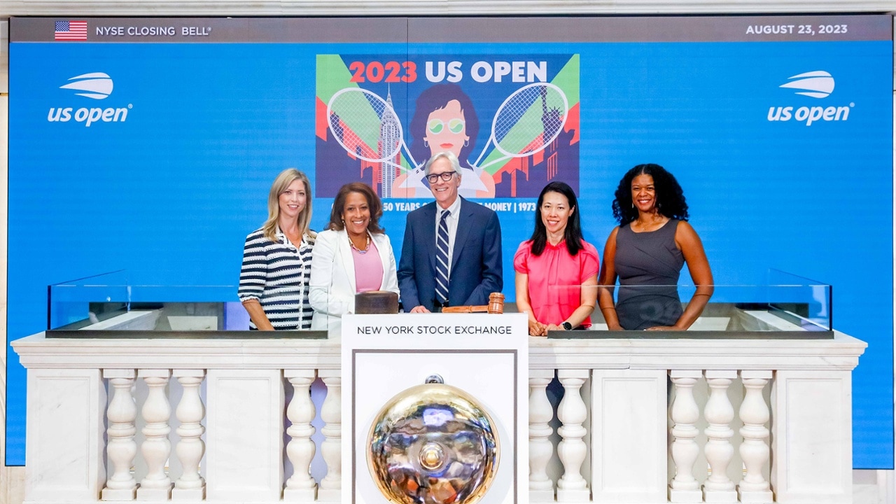 USTA rings the NYSE closing bell to celebrate the 2023 US Open ...