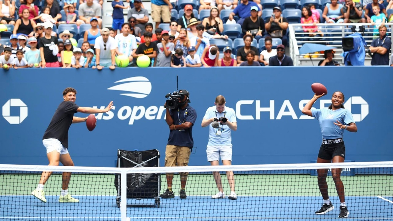 Alcaraz, Djokovic, Gauff, Shelton and Swiatek join Dude Perfect at 2023 ...