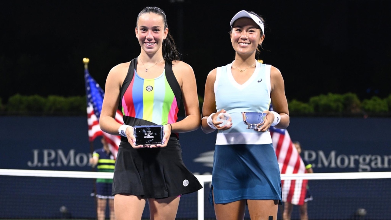 Best photos of Katherine Hui vs. Tereza Valentova, 2023 US Open girls ...
