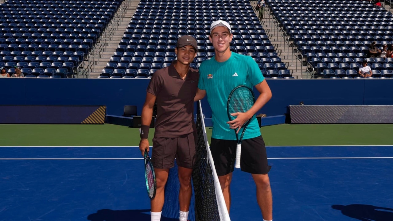 How junior Oliver Bonding found himself hitting with Jannik Sinner, Ash ...