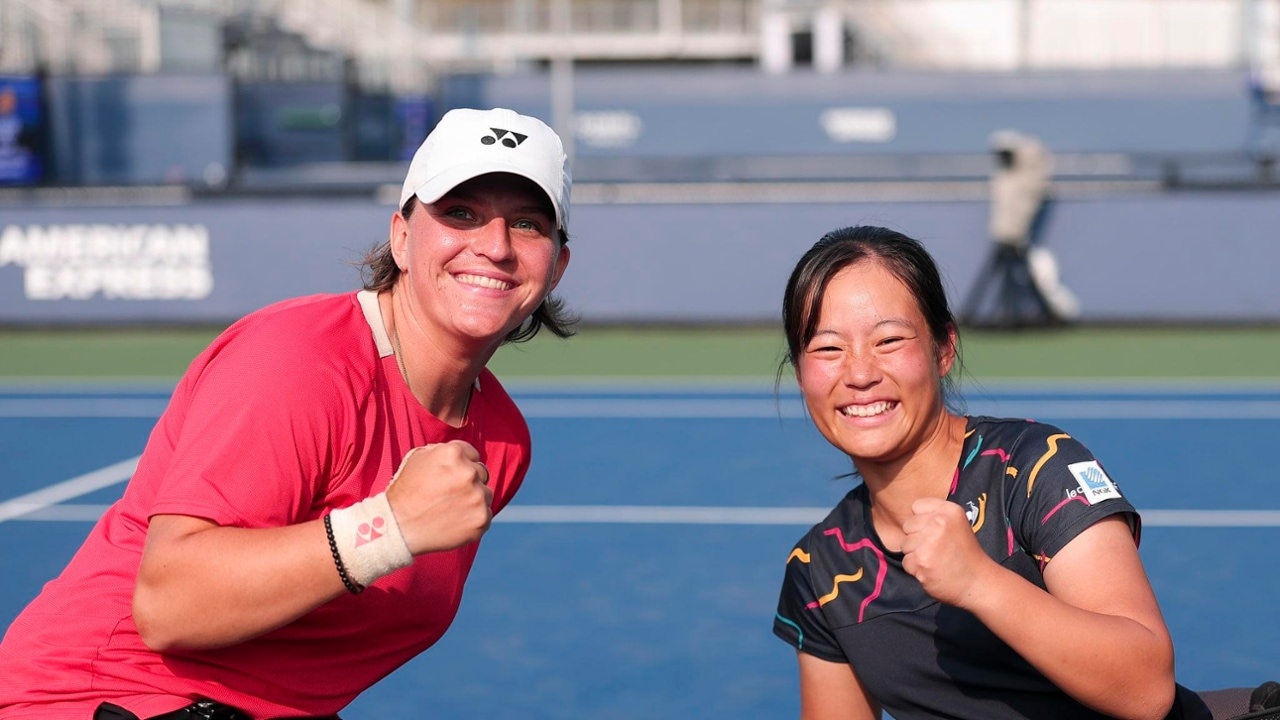 Czauz/Matsuoka vs. Heald/Porges, 2025 US Open Wheelchair Girls' Doubles ...