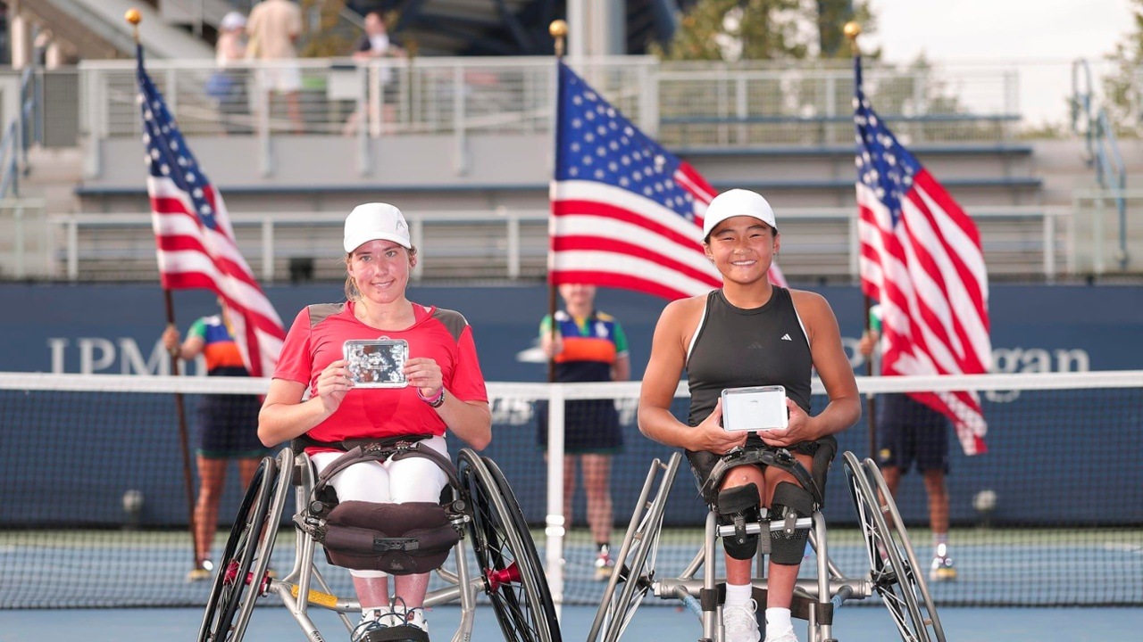 Czauz/Matsuoka vs. Heald/Porges, 2025 US Open Wheelchair Girls' Doubles ...
