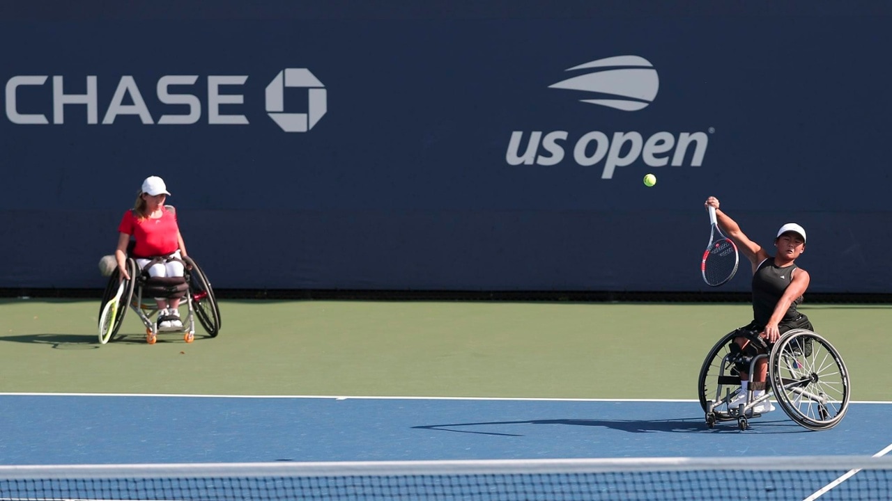 Czauz/Matsuoka vs. Heald/Porges, 2025 US Open Wheelchair Girls' Doubles ...