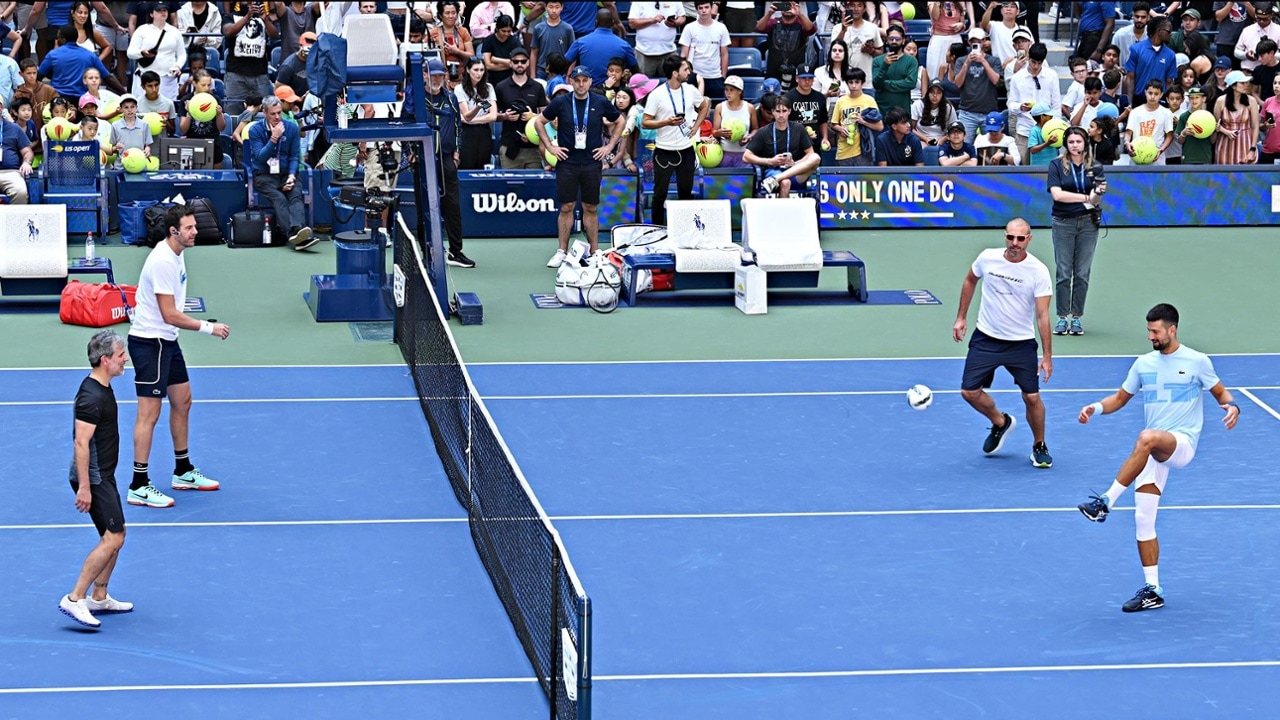 Best photos of Alcaraz, Djokovic, Sabalenka and more practicing at the ...
