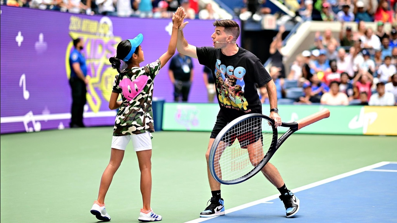Alcaraz, Djokovic and Zheng join Dude Perfect at 2024 Arthur Ashe Kids ...