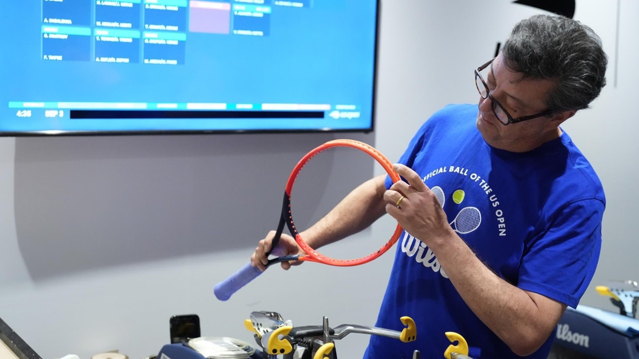 A team of 22 pulls some strings for 2024 US Open players’ racquets | Official Site of the 2025 ...
