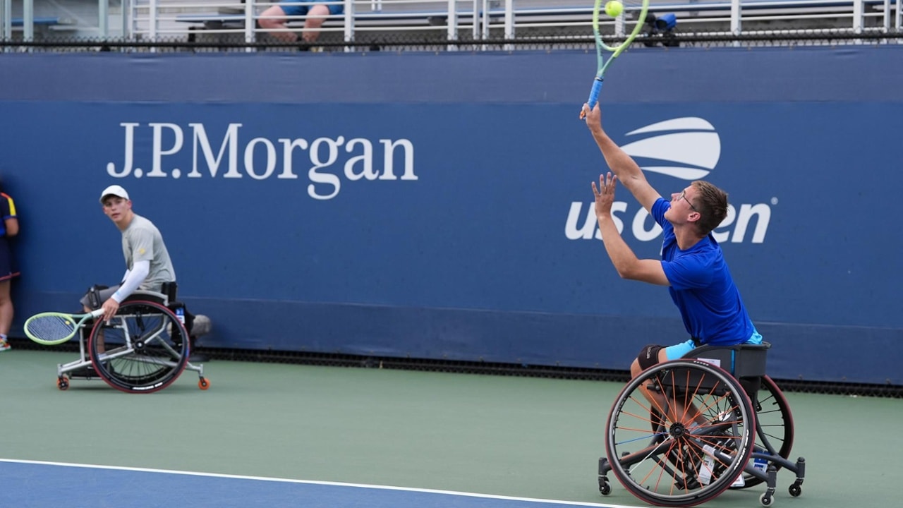 Best photos of Cooper/Majetic vs. van Rijt/Wenzel, 2024 US Open junior wheelchair boys' doubles ...